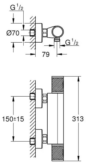 Grohe Precision Feel Termostatická sprchová baterie, chrom 34790000