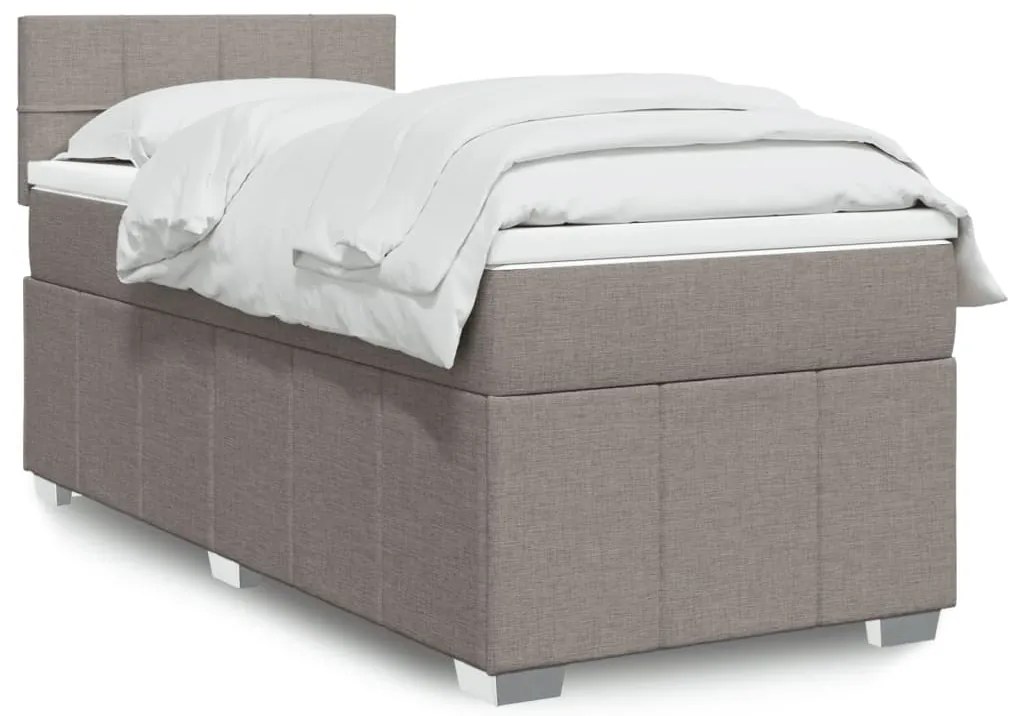 Box spring postel s matrací taupe 100 x 200 cm textil 3289283