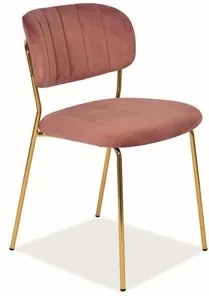 Židle CARLO zlatá/růžová