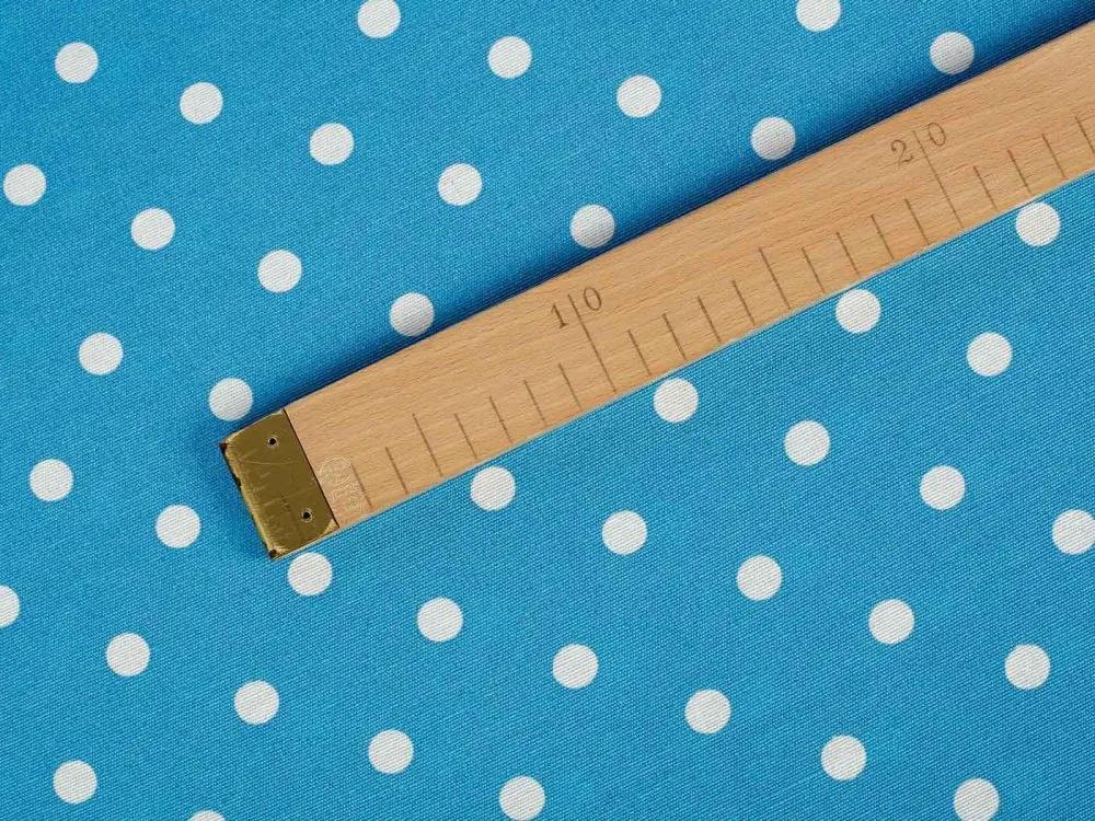 Biante Dekorační povlak na polštář s lemem Leona LN-021 Bílé puntíky na modrém 35 x 45 cm