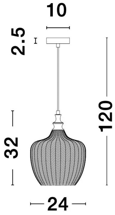 Nova Luce Závěsné svítidlo LONI, 24cm, E27 1x12W Barva: Champagne sklo