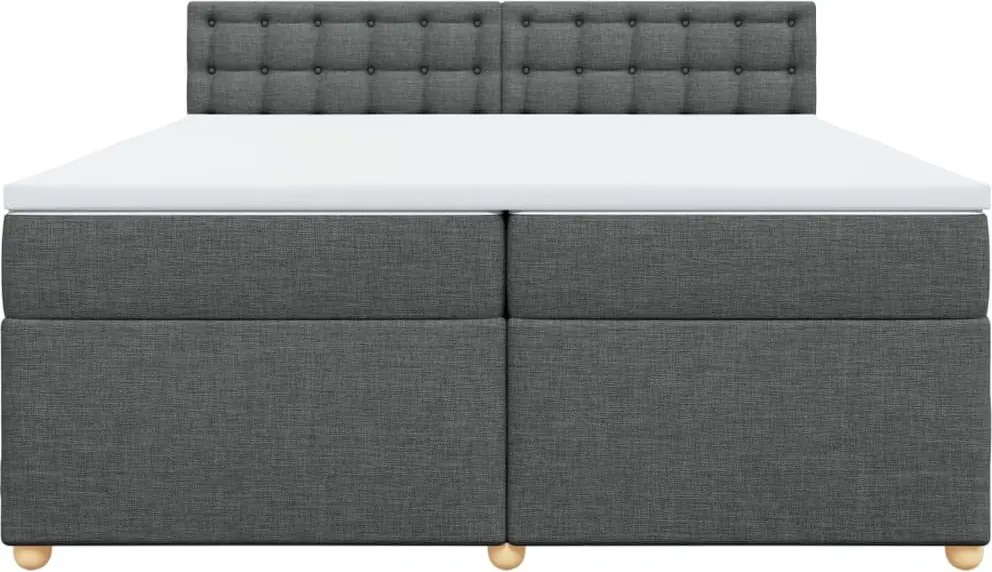 Box spring postel s matrací tmavě šedá 200x200 cm textil 3289102