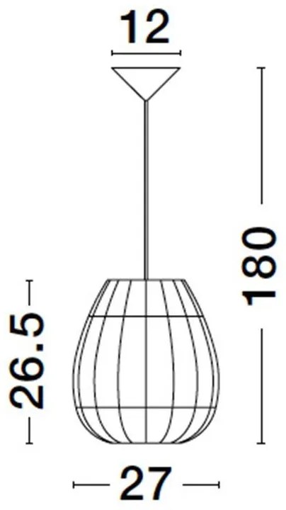Nova Luce Závěsné svítidlo MARLO přírodní ratan, 27cm, E27 1x12W