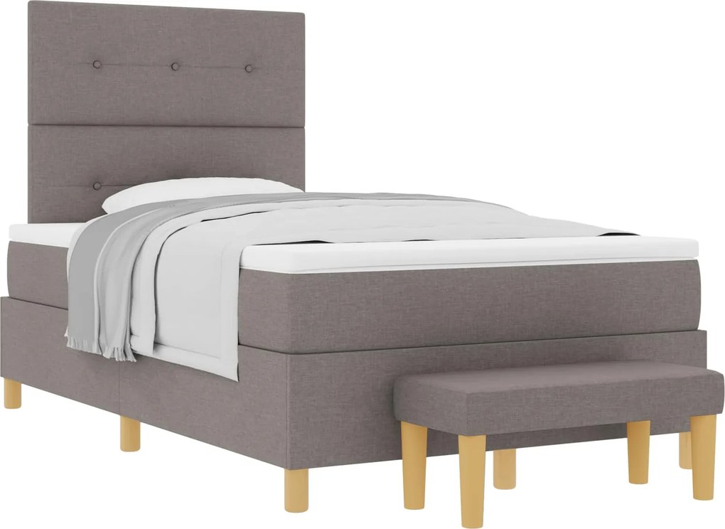 Postel s boxspringem s čelo Taupe 120 x 200 cm textil 3344293