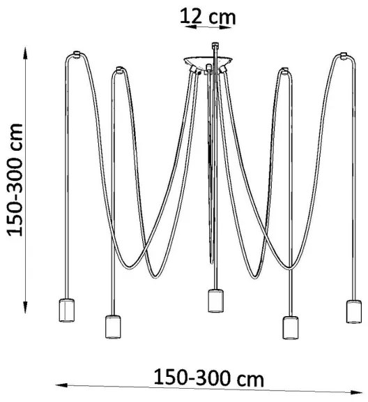 Sollux SL.0371 - Lustr na Lanku EDISON 5 5xE27/60W/230V pavouk černá