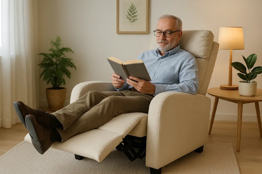 Relaxační křeslo René rozkládací béžové