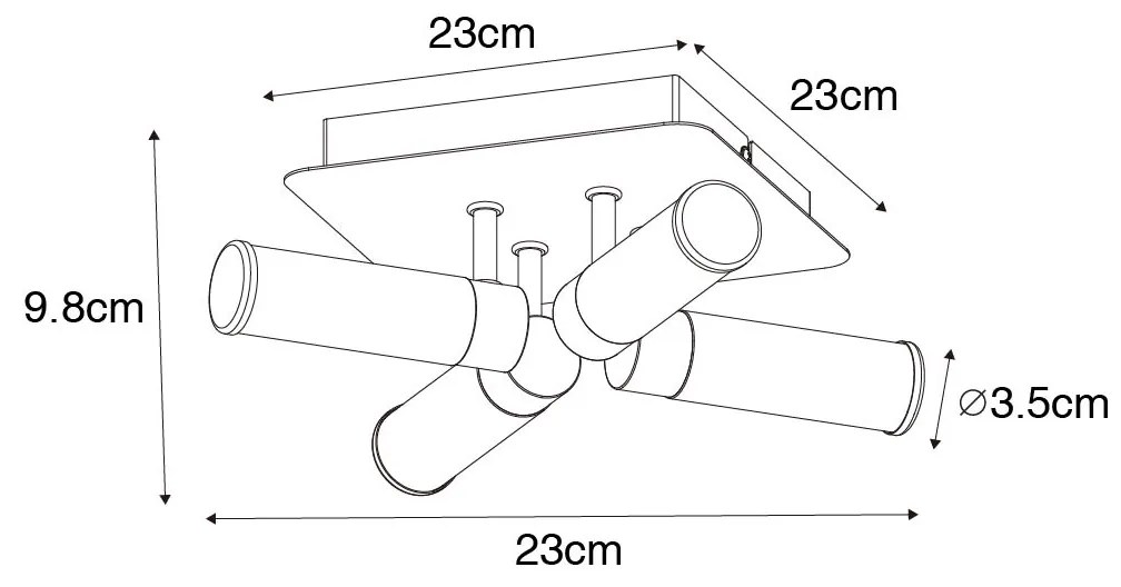 Moderní stropní lampa do koupelny chrom 4-světlo IP44 - Bath