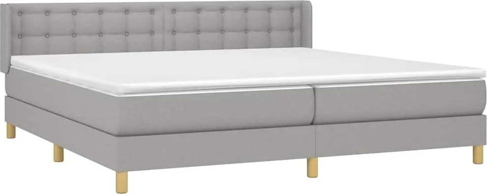 Box spring postel s matrací světle šedá 180 x 200 cm textil 3130609