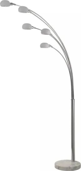 Searchlight EU3085-5CWH Stojací oblouková lampa GIRAFFE bílé sklo, mramor