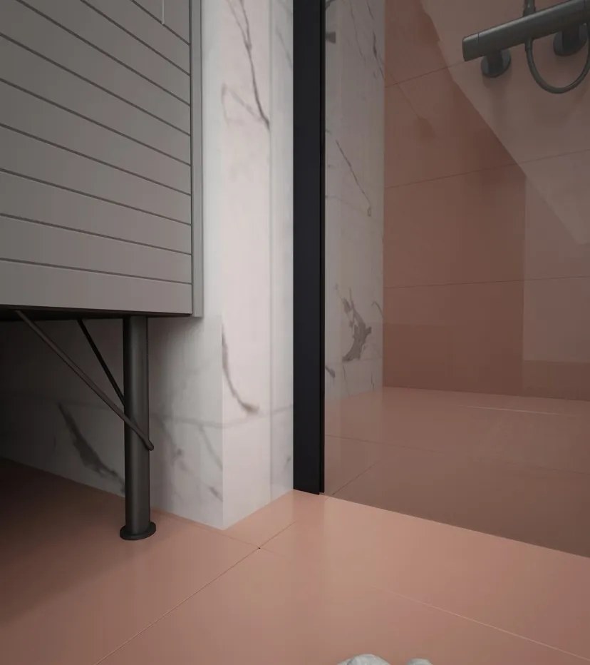 Erga Paris, sprchová zástěna Walk-In 30x200 cm, 8mm šedé sklo, černý profil, ERG-V02-PARIS-030x200-GR-BK