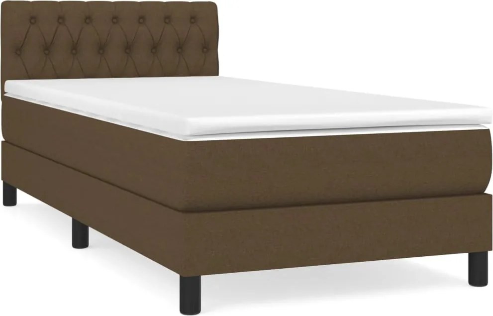 Box spring postel s matrací tmavě hnědá 90x190 cm textil 3140260