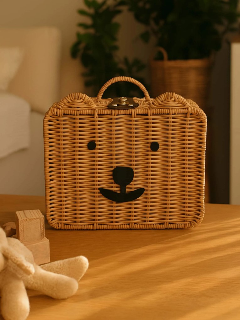 Sinsay - Úložná krabice s motivem medvídka - béžová