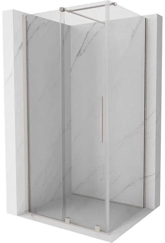 Mexen Velar, sprchový kout s posuvnými dveřmi 110 x 100 cm, 8mm čiré sklo, broušená ocel, 871-110-100-01-97