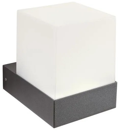 Redo Group 9559 Cube antracitové nástěnné svítidlo 7W LED 3000K, šířka 11,3cm IP54