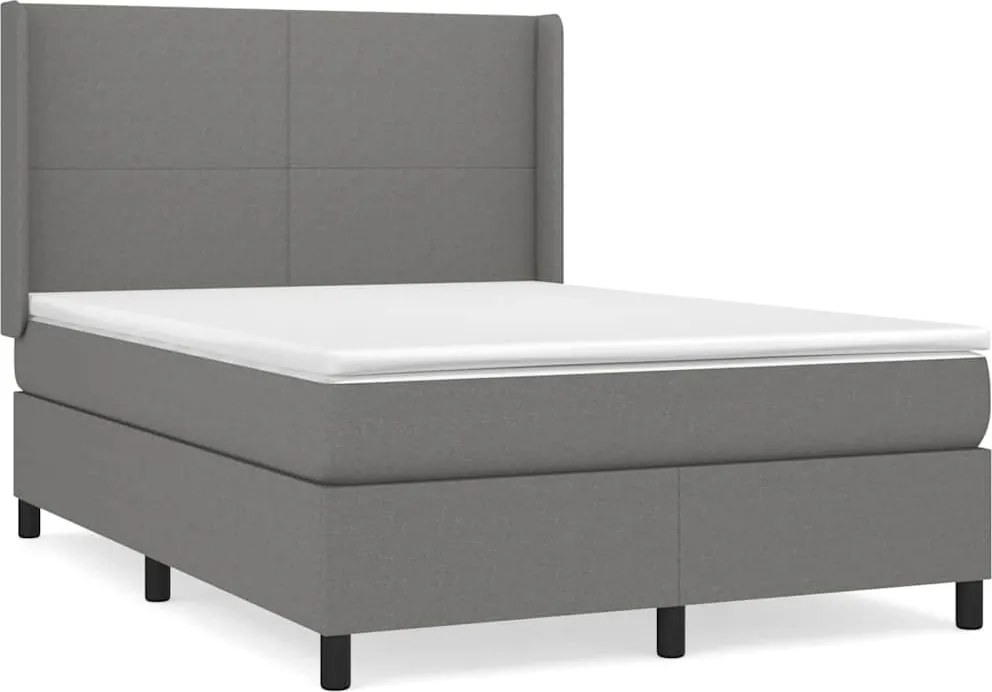 Box spring postel s matrací tmavě šedý 140 x 190 cm textil 3131266
