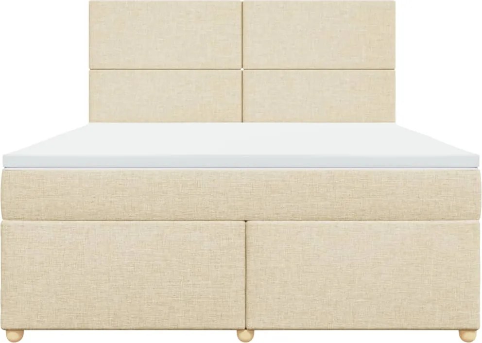Box spring postel s matrací krémová 180x200 cm textil 3293657
