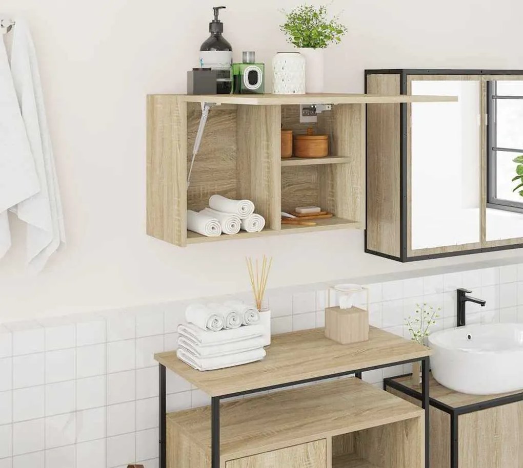 vidaXL Koupelnová nástěnná skříňka 60 x 25 x 40 cm kompozit [860070] Barva: Staré dřevo