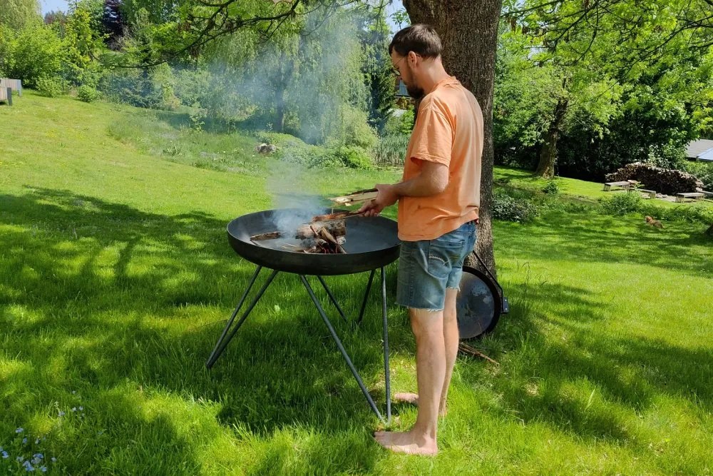 Vysoké přenosné ohniště Ø 100 cm V - černěné