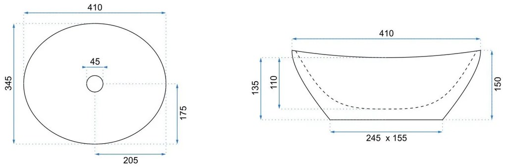 Rea Sofia umyvadlo, 41 x 35 cm, bílá, REA-U0133