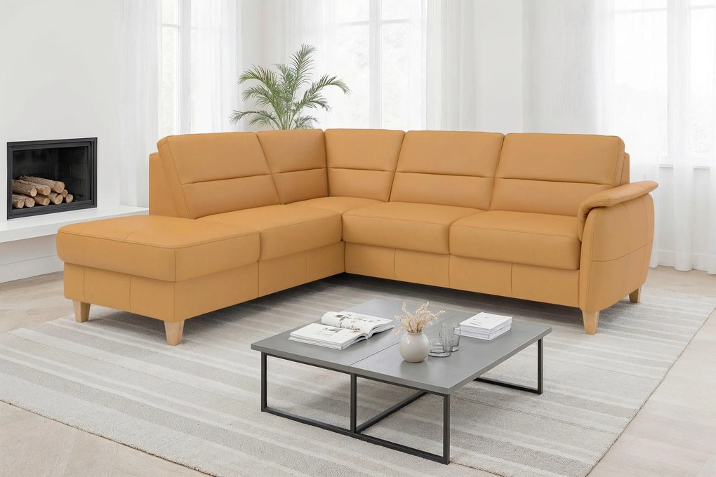 XXXLutz ROHOVÁ SEDAČKA, textil, kůže, curry žlutá Sit & More - Sedací soupravy - 00014403324Z