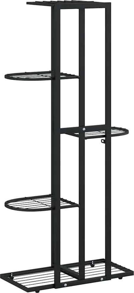 5patrový stojan na květiny 43 x 22 x 98 cm černý kov 336110