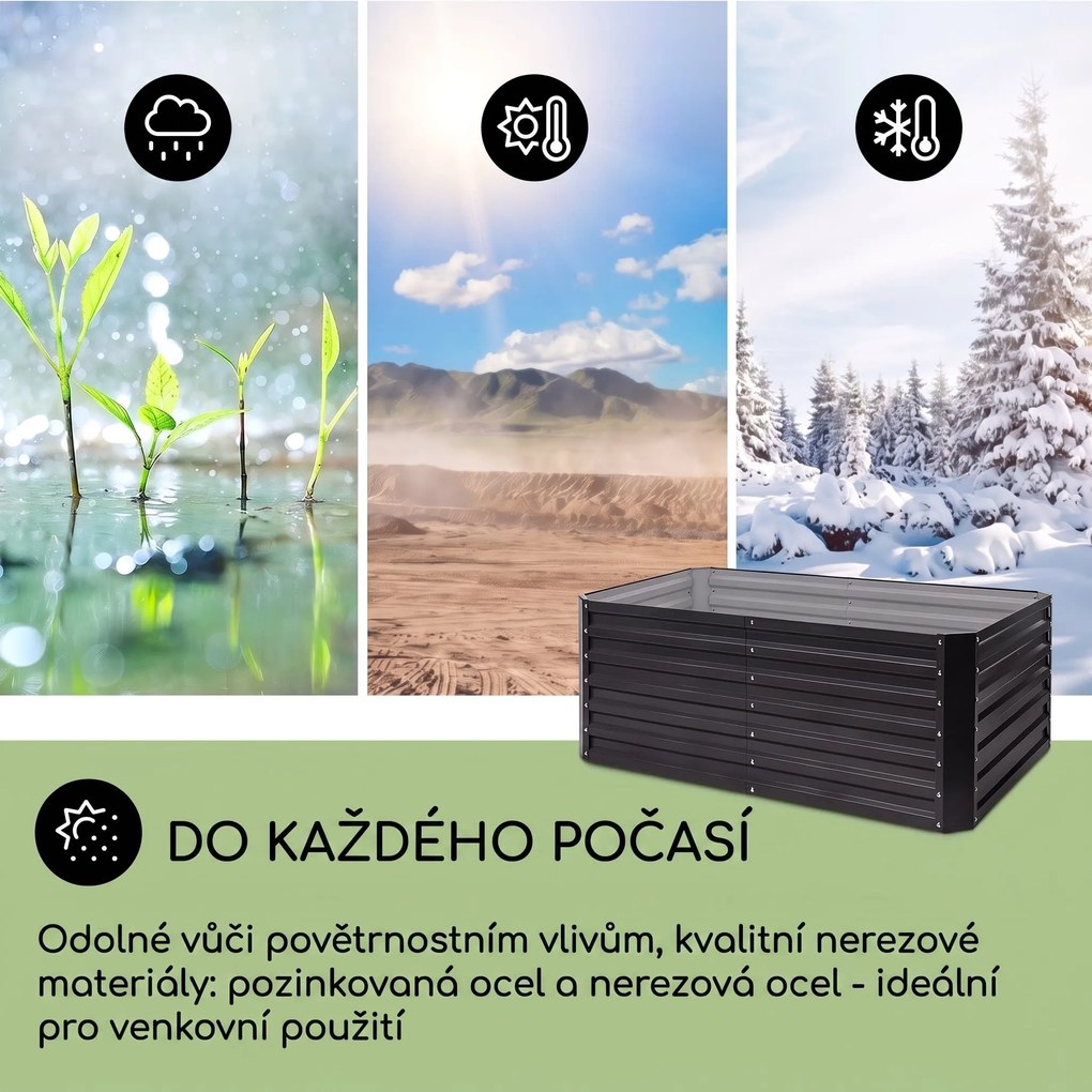 Blumfeldt High Grow Straight vyvýšený záhon 200x60x100cm 1200l ocel