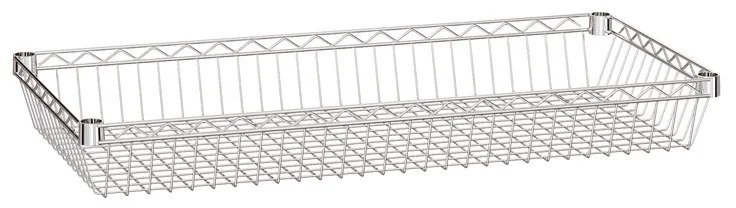 Drátěný policový koš, chromovaný, 900 x 450 mm