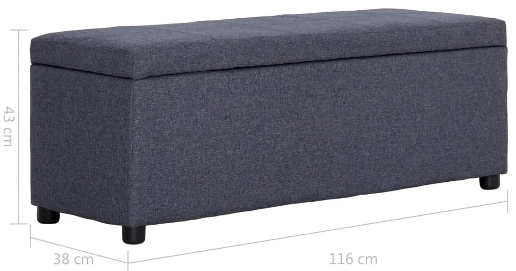 vidaXL Marketos Lavice s úložným prostorem 116 cm světle šedá polyester