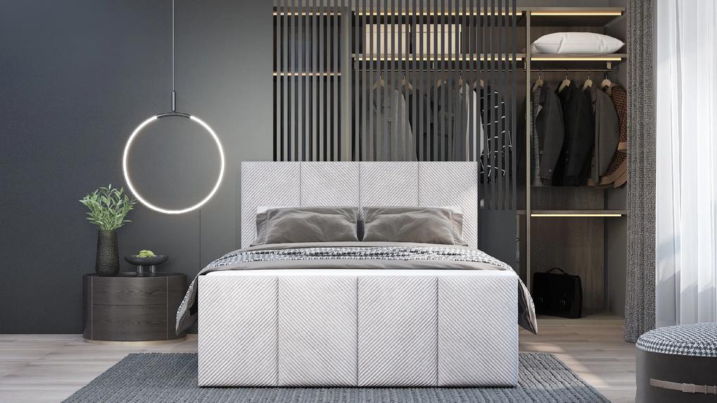 SFAB Kontinentální čalouněná postel MILANO (160x200 cm) Barva látky: Pudrová (Lincoln 61)