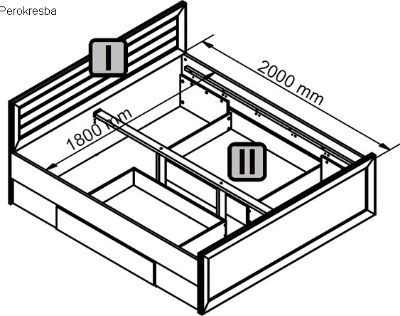 Postel s nočními stolky Fernando 180x200 cm