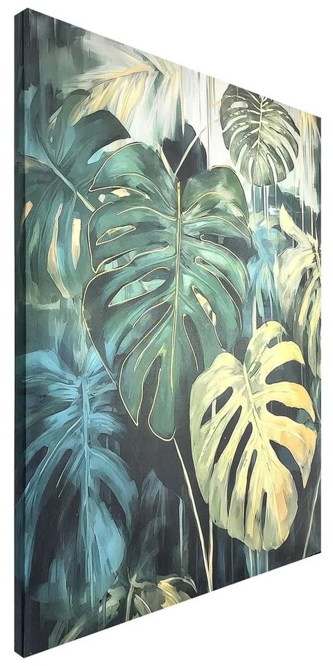 Obraz s ručně malovanými prvky 70x100 cm Monstera – Styler