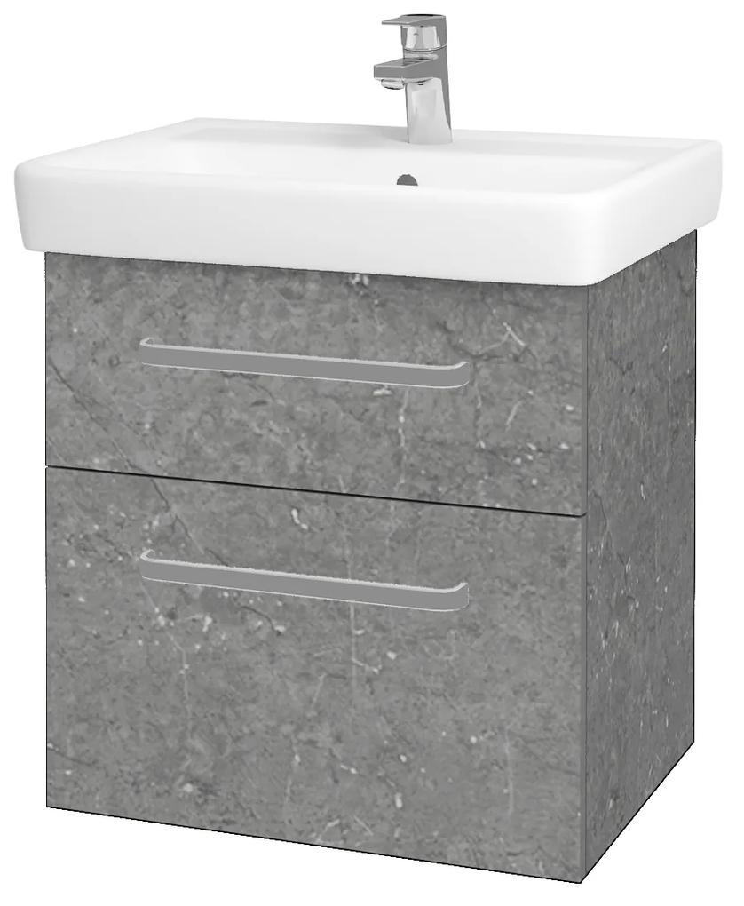 Dřevojas Koupelnová skříň Q MAX SZZ2 60 Varianta: N07 Stone / Úchytka T01 / N07 Stone