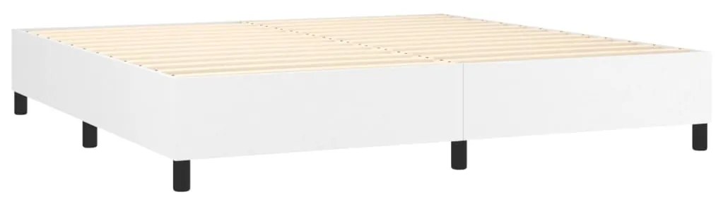 Box spring postel s matrací a LED bílá 200x200 cm umělá kůže,  3135904