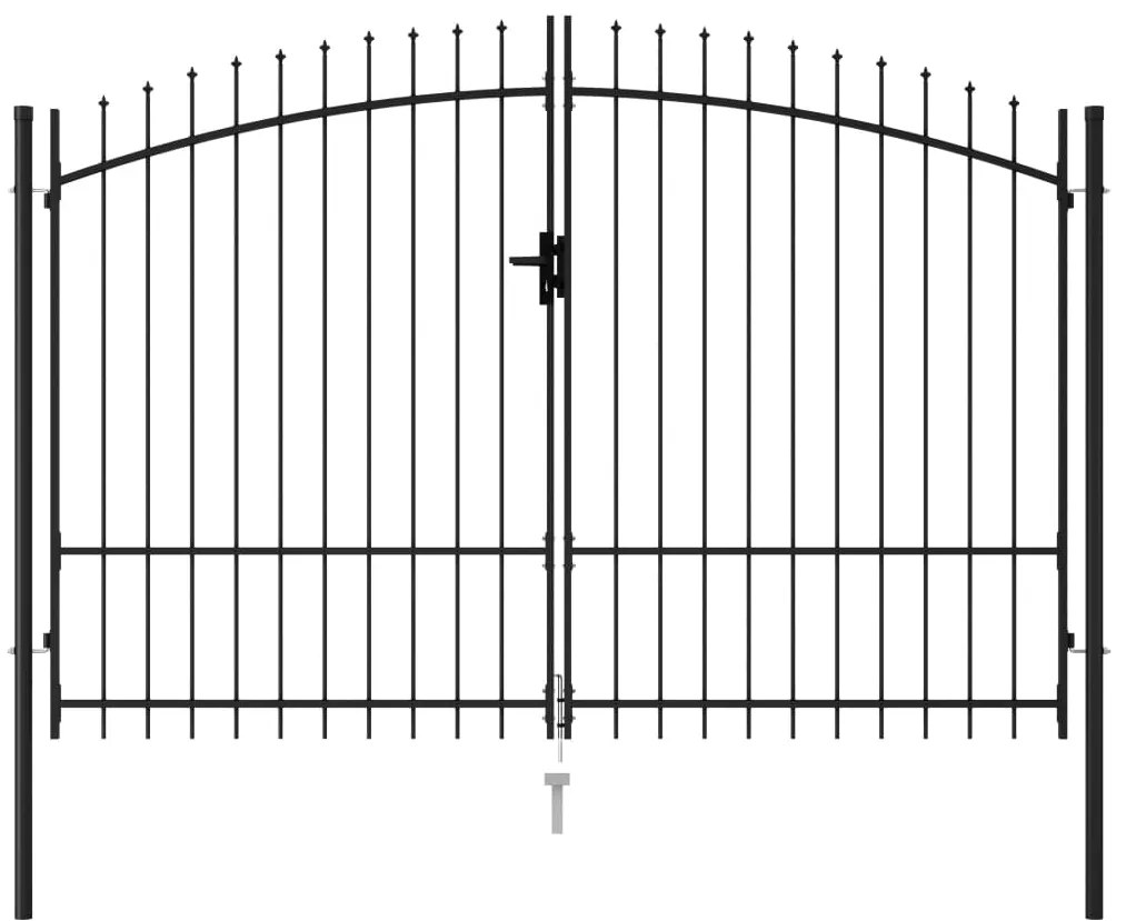 vidaXL Marketos Plotová branka Woerden s dvojitými dveřmi a hroty nahoře 299,5 x 224,5 cm