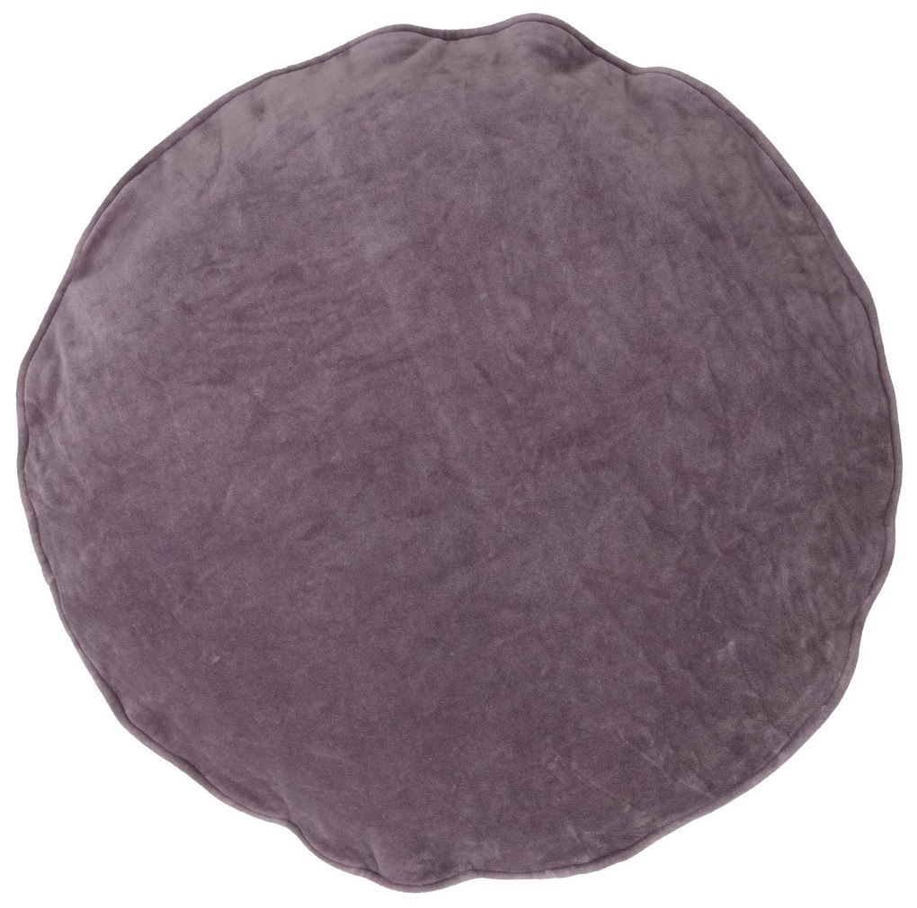BUNGALOW Povlak na polštář Velvet Mauve Dark Ø45cm, růžová barva, fialová barva, šedá barva, textil