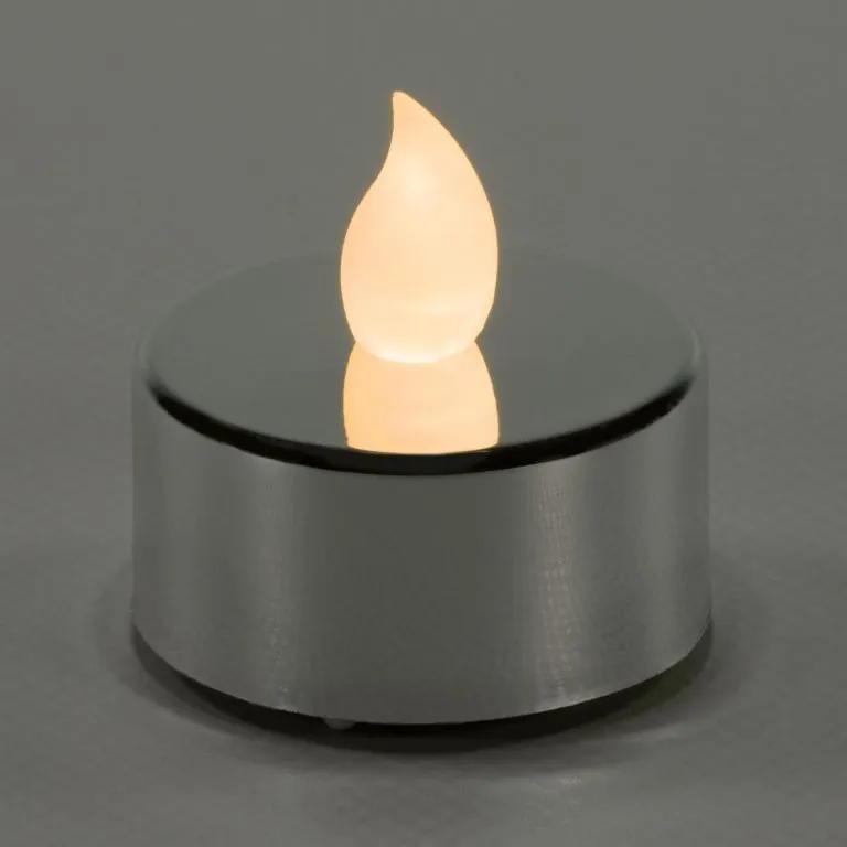 Nexos  86857 Dekorativní sada LED čajových svíček, stříbrné, 4 ks