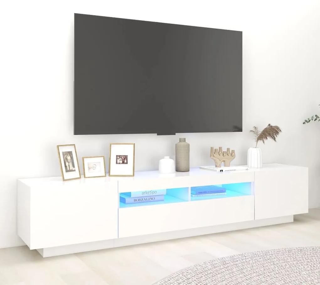TV skříňka s LED osvětlením bílá 200 x 35 x 40 cm - Default Title