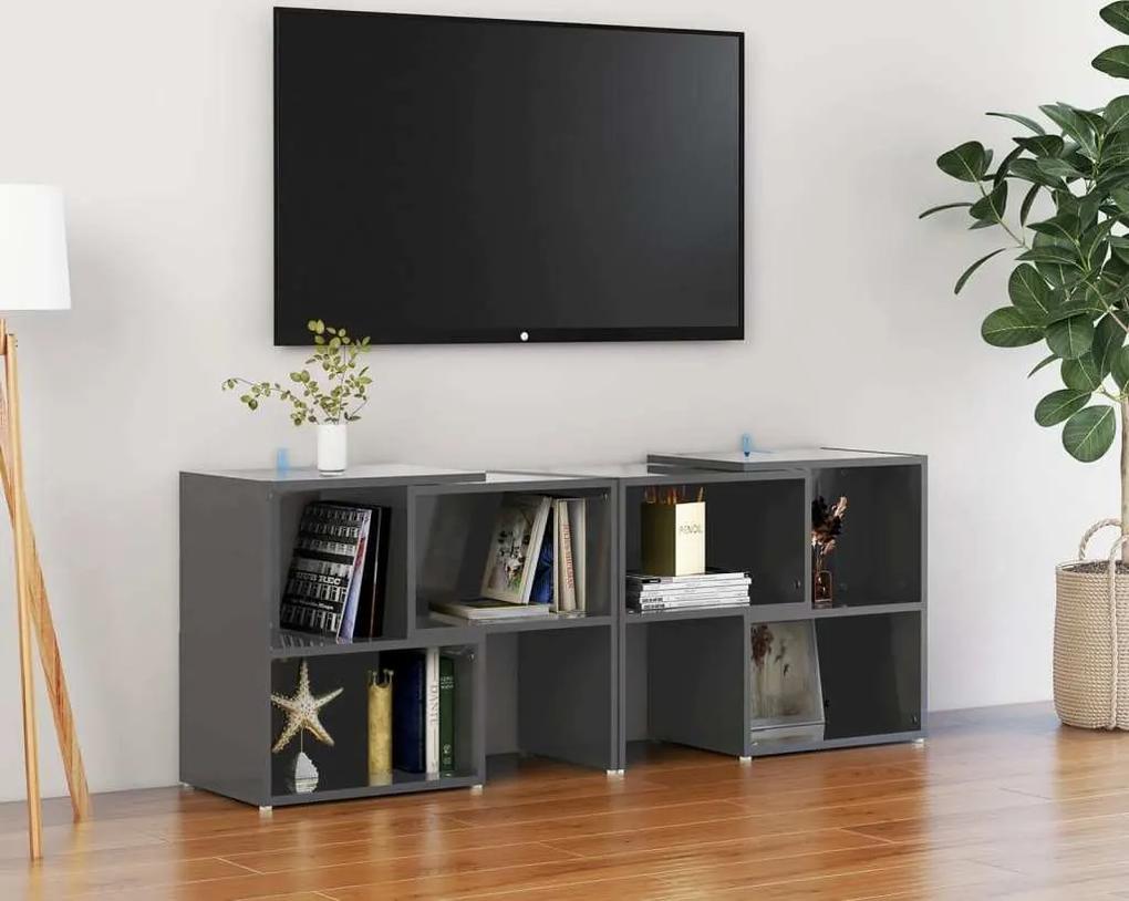 vidaXL TV skříňka 104 x 30 x 52 cm dřevotříska [808357] Barva: černá s vysokým leskem