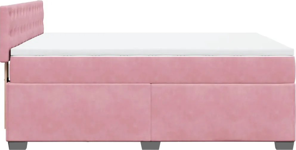 Box spring postel s matrací růžová 140x200 cm samet 3288647