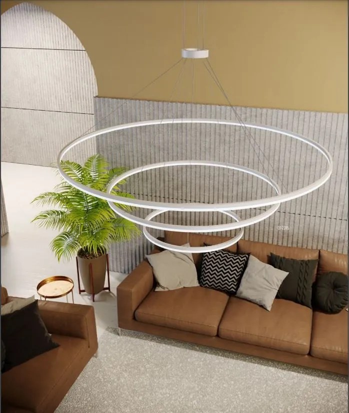 Redo Závěsné LED svítidlo ORBIT ø 120/ø80/ø40 cm, 4000K, 3 kruhy Barva: Bronzová, Stmívání, řízení: TRIAC