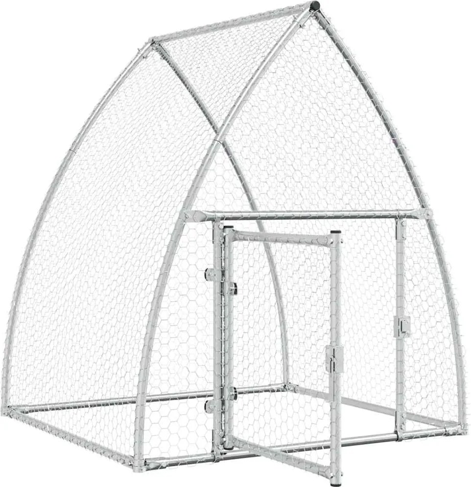 Klec pro kuřata stříbrná 100 x 105 x 120 cm pozinkovaná ocel 172552