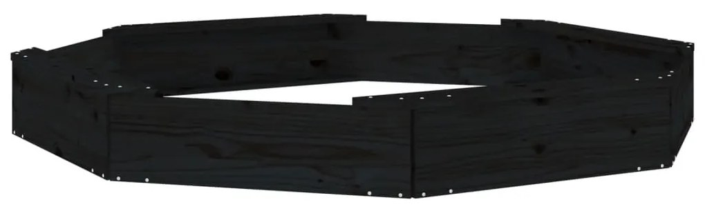 vidaXL Pískoviště se sedáky černé osmiúhelník masivní borové dřevo