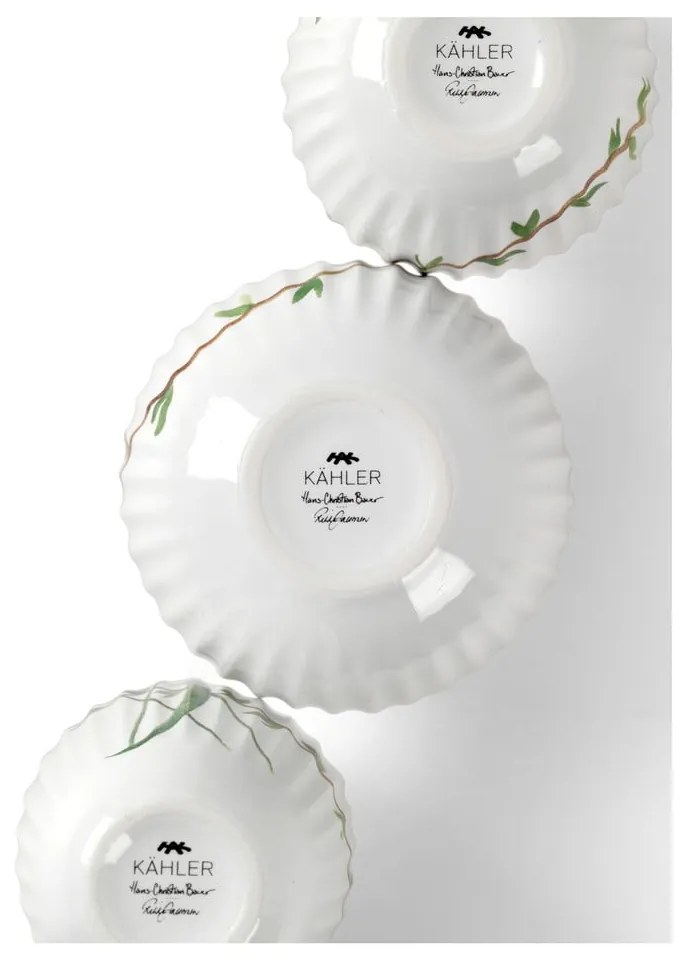 Sada 3 miniaturních porcelánových váz Kähler Design Hammershøi Spring