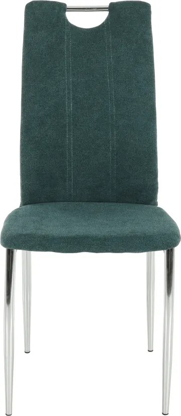 Jedálenská stolička, azúrová látka/chróm, OLIVA NEW