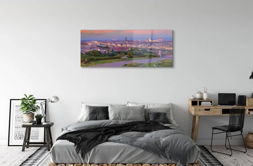 akrylový obraz řeka Itálie Panorama 120x60 cm