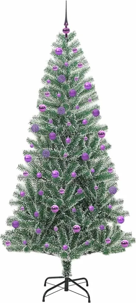 Umělý vánoční stromeček se sněhem a LED osvětlením 210 cm 3396830