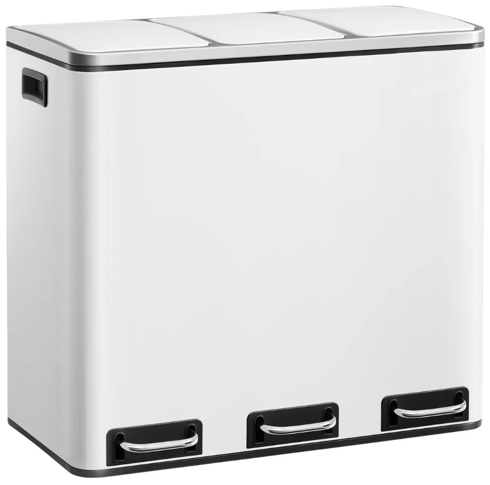 Koš na třídění odpadu SORT 54l (3x18 l) + pytle na odpadky, bílá Jurhan