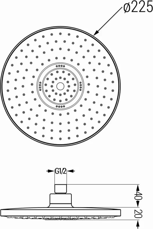 Mexen sprchová hlavice D-05, Round 22 cm, zlatá/bílá, 79705-50