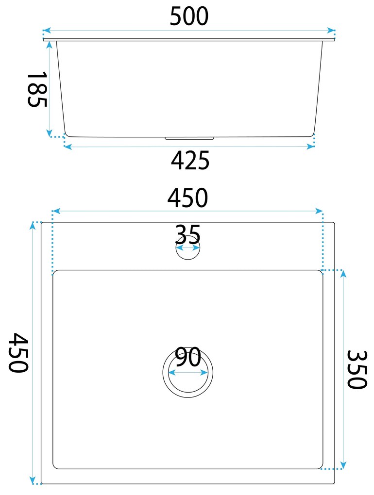 Kuchyňský nerezový dřez REA LEO 50 černý v setu s pákovou baterií