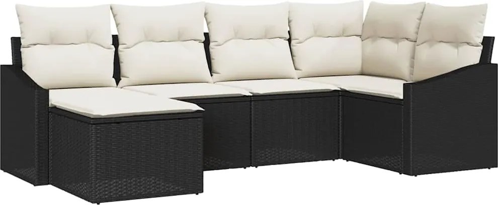 Set pohovek 6 ks Černá polyratan 3346787